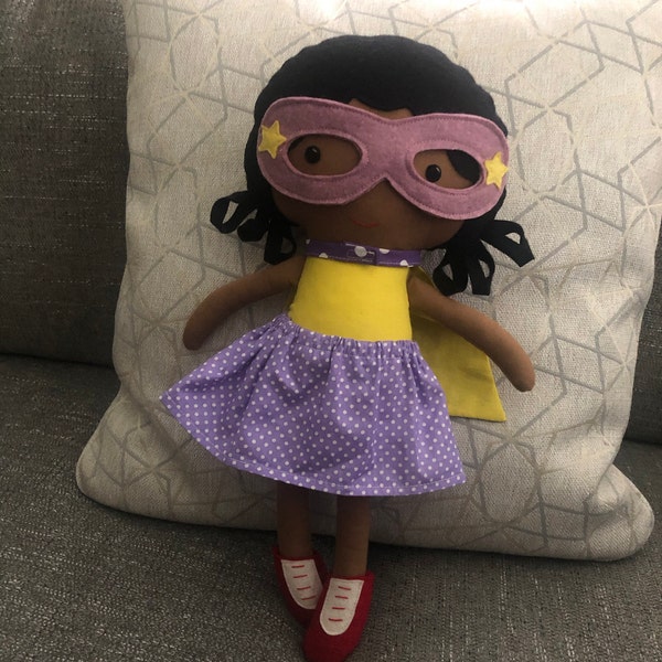 Black Superhero Girl Doll, a Rag Doll Toy for Mixed Race Kids, African ...