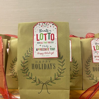 Thanks a Lotto for All You Do Christmas Lotto Tags Lottery Gift Tag ...