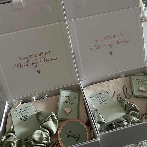 Personalized Bridesmaid Proposal Gift Box: Sage Green Luxury Set - Etsy