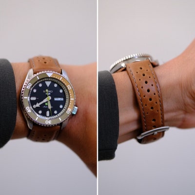 Handmade Copper Brown Italian Leather Watch Strap, Full Grain Leather ...