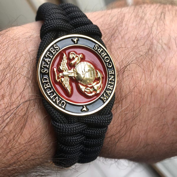 Marine Corps Paracord Bracelet, USMC Gift, Military Gift for Veteran ...