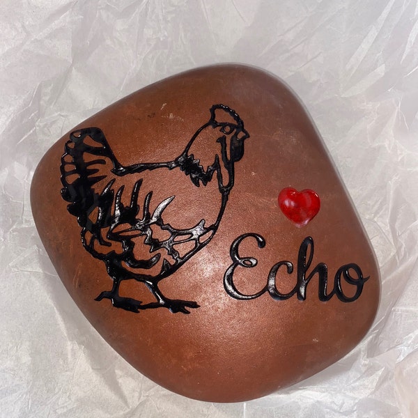 Chicken Pet Memorial Stone, 5”/6" Only, Hen, Rooster, Silkie, Outdoor ...