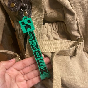 Minecraft Creeper Personalized Custom Name Tag Keychain - Etsy