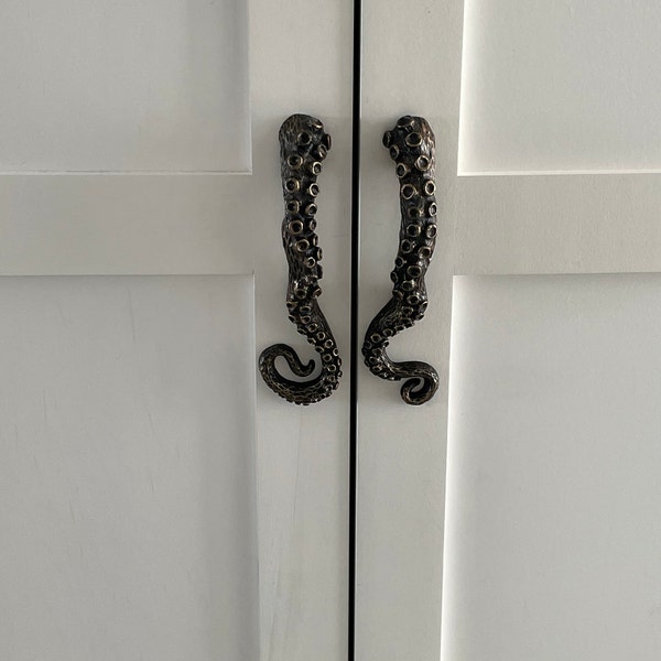 Octopus Drawer Handle, Nautical Knobs, Kitchen Cabinet Hardware, Kraken ...