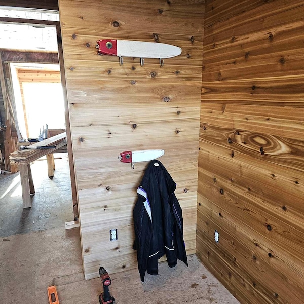 Rustic Fishing Lure Coat Rack – Handmade Reclaimed Wood Wall Hook for ...