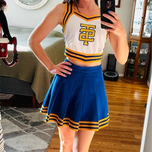 Cheerleader Uniform Midriff With Sleeves Teen Women Cheer Spirit Cheer ...
