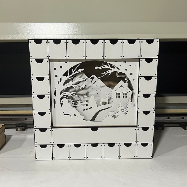 Christmas Advent Calendar - Let It Snow - Laser Files - Wooden ...