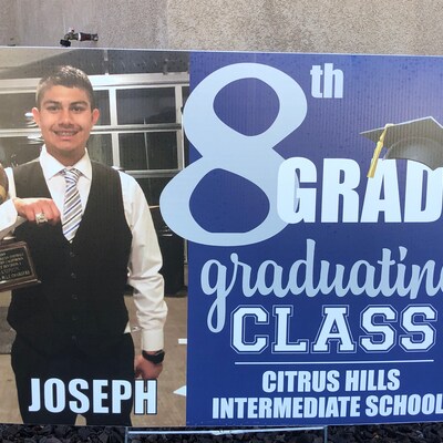 8th Grade Graduation Photo Yard Sign Wire Stake Incl, Senior 2023 ...