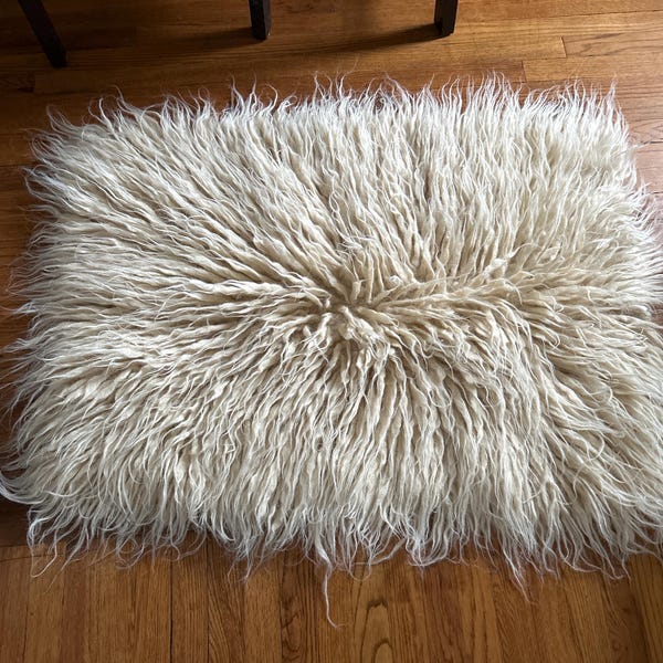 Shaggy Wool Rug, Natural Tufted Area Rug, Modern Scandinavian Wool Rug ...