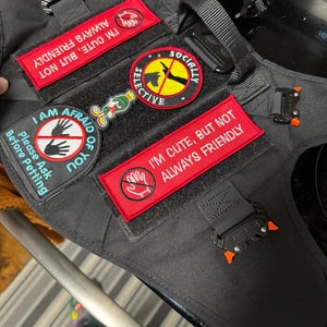 Embroidered 2x6 Patch for Working Dogs With don't Touch Sign and ignore ...