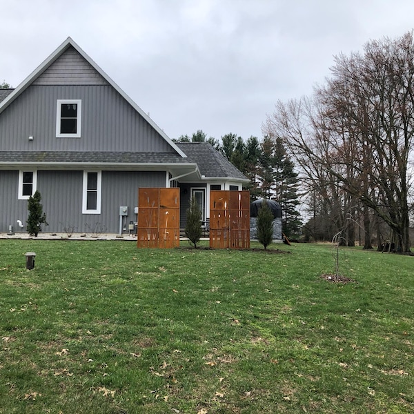 Cattail Privacy Screens, Metal Garden Art, Metal Yard Art, Large Garden ...