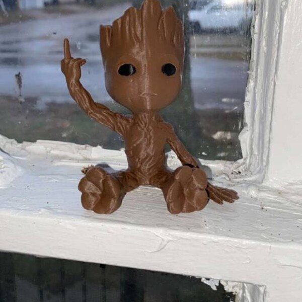 3D Printed Groot With Attitude: Guardians of the Galaxy Decor - Etsy