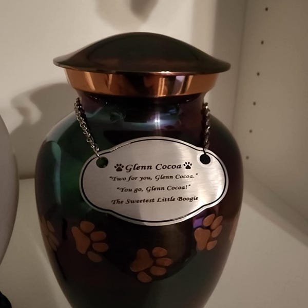 Personalized Urn Name Plate, Photo Urn Engraved Plaque, Custom Memorial ...