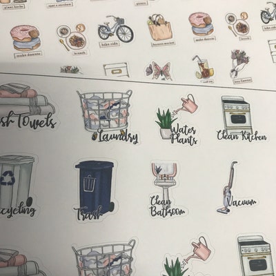 Cleaning Icons Planner Stickers - Etsy