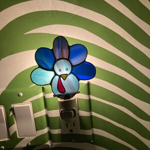 Red Heart Night Light Stained Glass Wall Plug In Valentines | Etsy