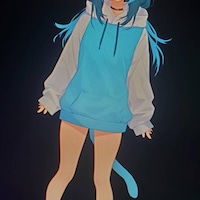 PngTuber, Weiße Katze Neko Girl 2d Vtuber / Vorgefertigtes & Presetup ...