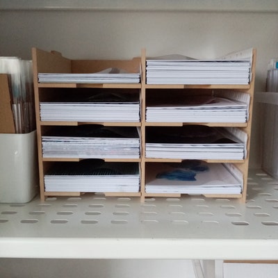 8 Shelf A5 Paper Storage Unit for Craft and Office Use Fits Ikea Kallax ...
