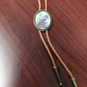 Engraved Tree Bolo Tie Pine Forest Moon Gifts for Him Bola Leather ...