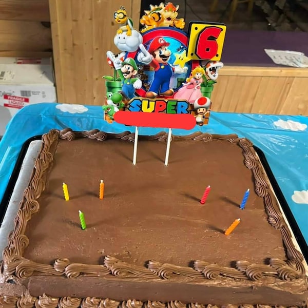 Super Mario Cake Topper, Mario Cake Topper Shaker With LED Lights ...