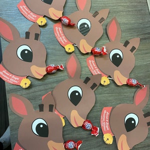 Rudolph Lollipop Christmas Printable Christmas Gift Tag, Treat Tag ...