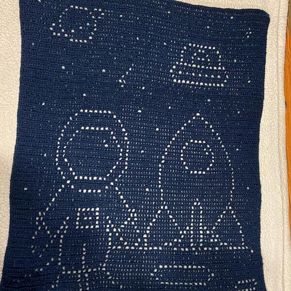 Dinosaur Filet Crochet Baby Blanket PDF Pattern - Etsy