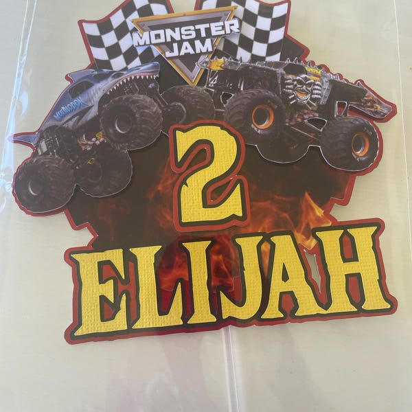 Monster Jam Monster Trucks Cake Topper - Monster Jam Monster Trucks ...
