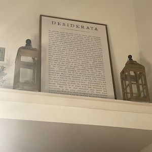 Desiderata Framed Wall Art Desiderata Print Desiderata Poem Max Ehrmann ...