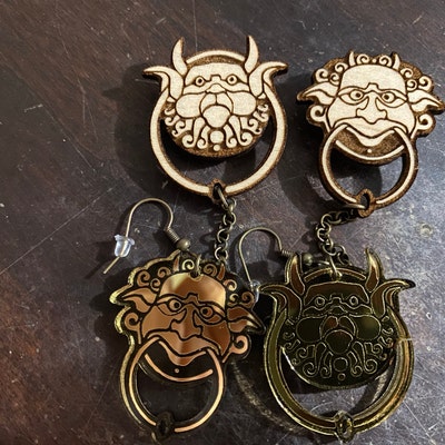 Labyrinth Door Knocker Earrings - Etsy