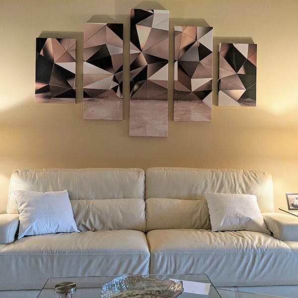 3D Wall Art Diamond Style for Living Room Large Wall Art Extra Large ...
