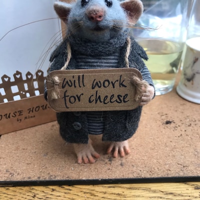 Homeless Mouse, Collectible Doll, Felted Mouse, Soft Sculpture, Felted ...