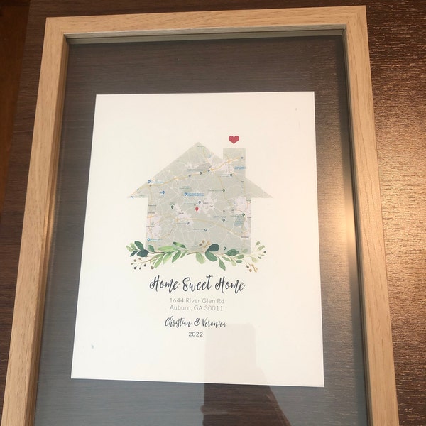 New Home Gift, Housewarming Gift for Couple, New House Map, First Home ...