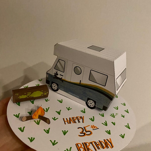 RV Camper Papertoy PDF Ready to PRINT Papercraft Template + Coloring ...