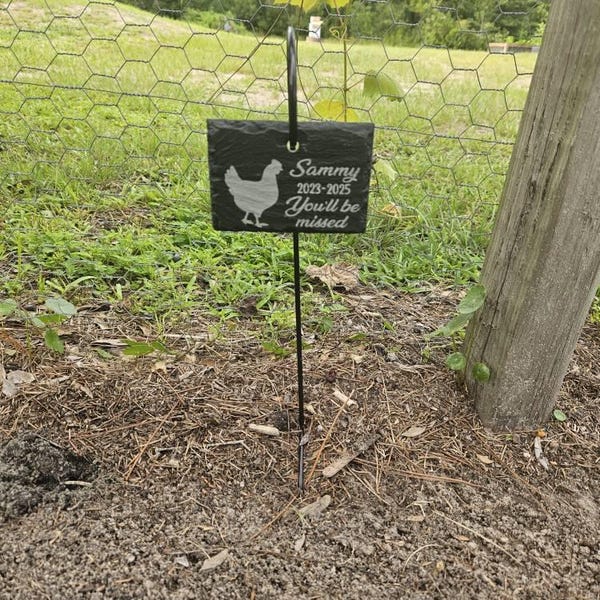 Personalized Chicken Pet Memorial Slate Marker With Stand - Etsy