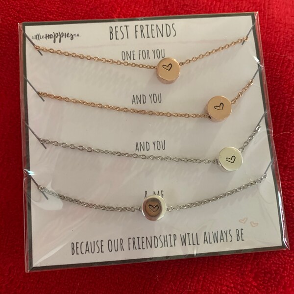 4 Friends Necklace Set- Set of 4 Necklaces, Gift Set, Friendship ...