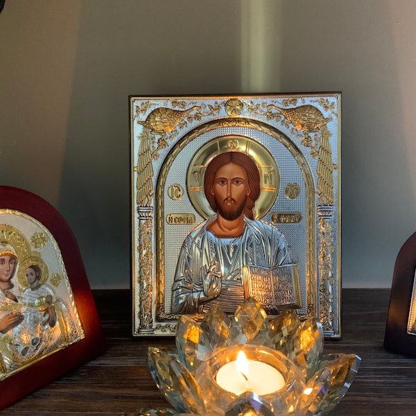 Jesus Christ the Wisdom of God Byzantine Silver Christian Orthodox Icon ...