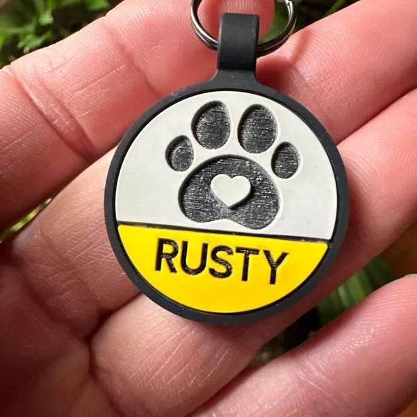 Silicone Dog Tag Personalized, Silent Dog Tags Engraved, Soundless ...