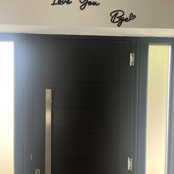 Wooden 'love You, Bye' Sign - Above Door Hallway Sign - Natural Wood ...