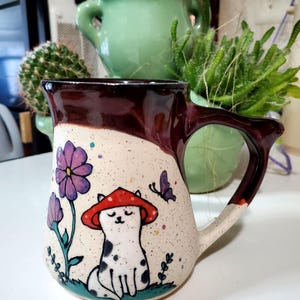 Preorder Fox Mug /blue Glaze Fox and Bird Ceramic Handmade Mug / Cute ...