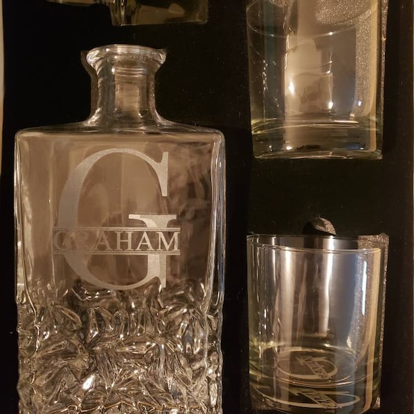 Personalized Whiskey Decanter Set With Premium Engraving Quality, Great ...