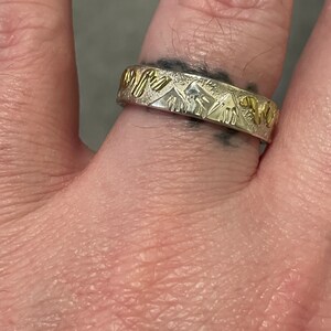 Single Nugget Ring Sterling Silver and Natural Alaskan Gold | Etsy