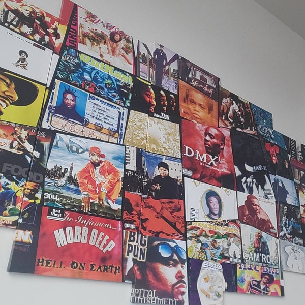 FRAMED HIP HOP Wall Art Rap Canvas Album Cover Collage Musician Gift ...