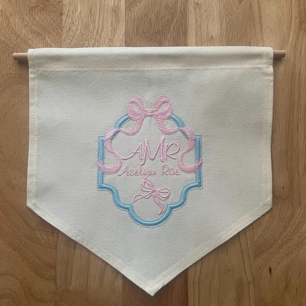 Bow Monogram Frame Embroidery Design, Monogram Bow Machine Embroidery ...