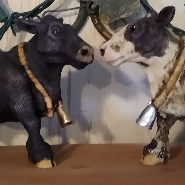 Neil Eyre Eyredesigns Dairy Farm Bessie Jersey Cow Silver Bell Black ...