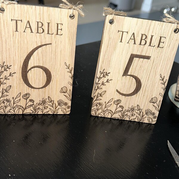 Flower Table Numbers Weddings | Wooden Wildflower Floral Place Numbers ...
