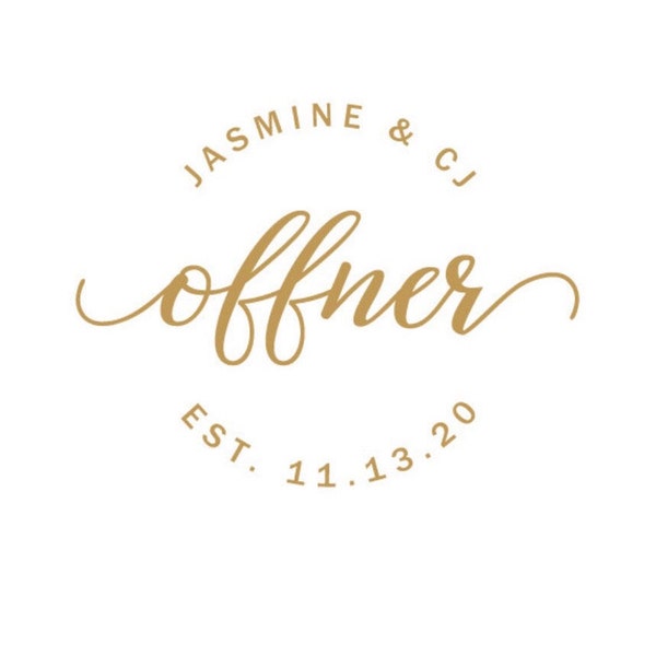 Wedding Logo Design With Bride and Groom's Initials, Names and Wedding ...