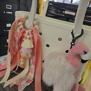 Coral Bogg Bag Tassel, Hibiscus Flower Bogg Bag, Coral Bogg Bag Charm ...