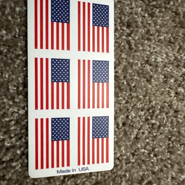 6 Mini American Flag Stickers USA Vinyl Die Cut License Plate Car ...