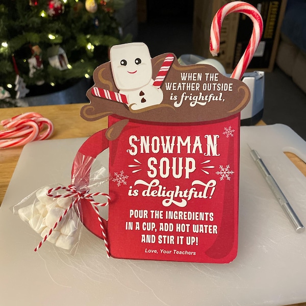 Snowman Soup, Hot Cocoa Printable, Hot Chocolate Christmas Gift, School ...