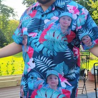 Custom Portrait Face With Dog Hawaiian Shirt for Man Woman, Custom ...