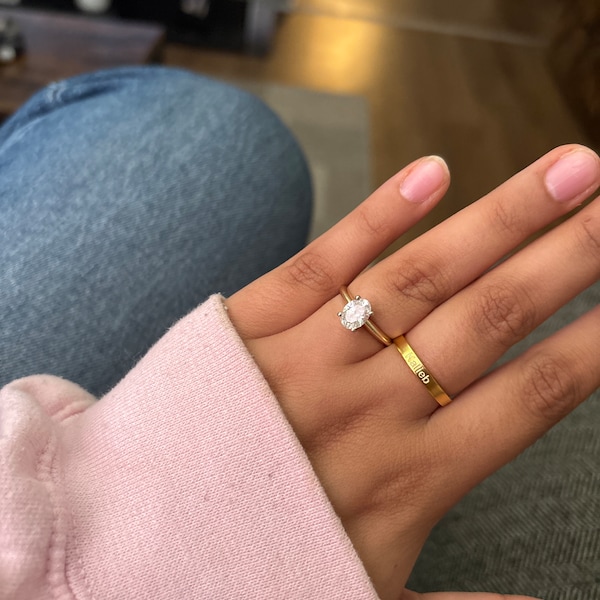 Name Band • Custom Name Ring • Skinny Engraved Ring • Engraved Band ...